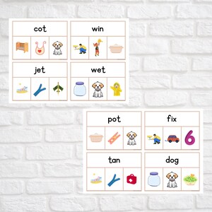 CVC Words Matching Clip Cards Activities, CVC Words, Learning ...