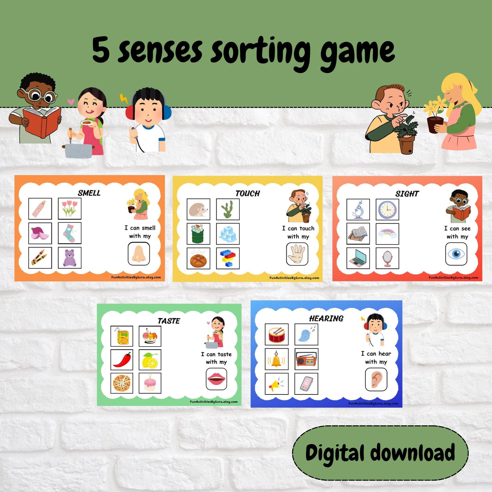 Five Senses Sorting Activity Printable, 5 Senses Sorting, Homeschool ...