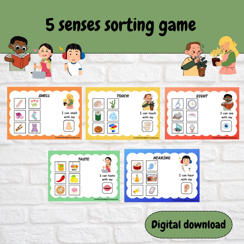 Five Senses Sorting Activity Printable, 5 Senses Sorting, Homeschool ...