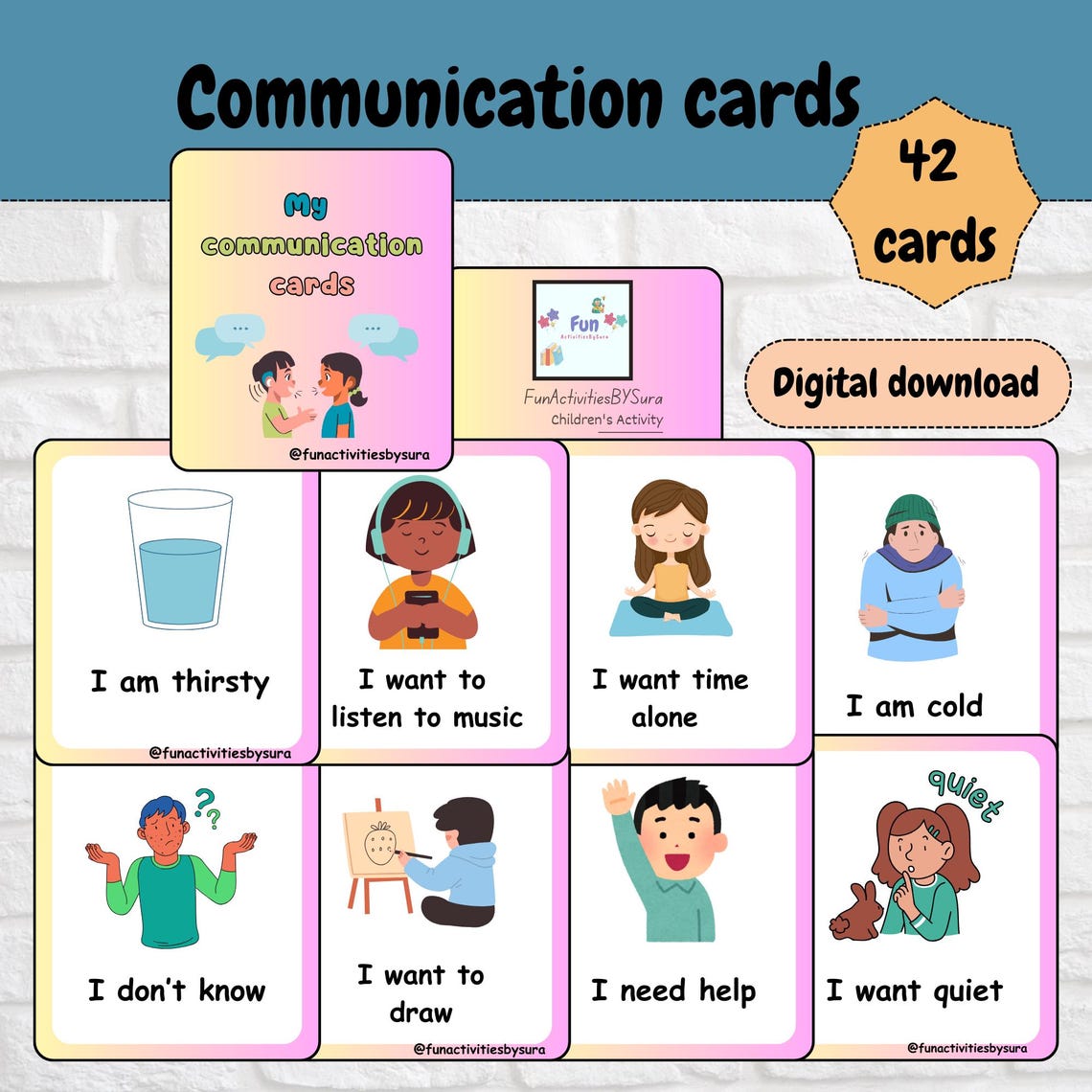 Communication Speech Flash Cards, Instant Download Special Needs ...