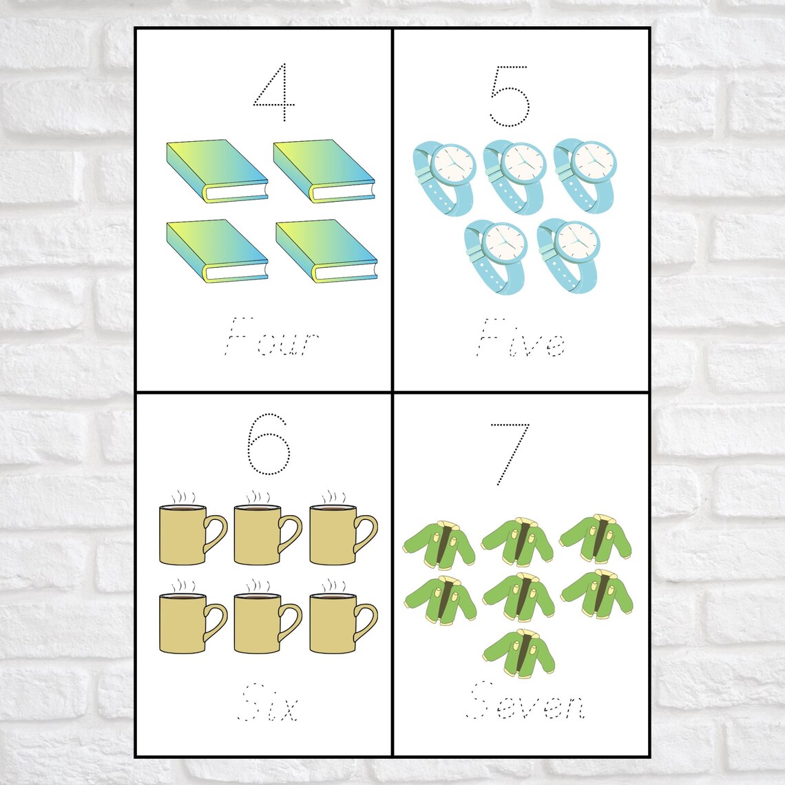 Number Tracing Flashcards 1-20, Printable, Counting, Learn Numbers ...