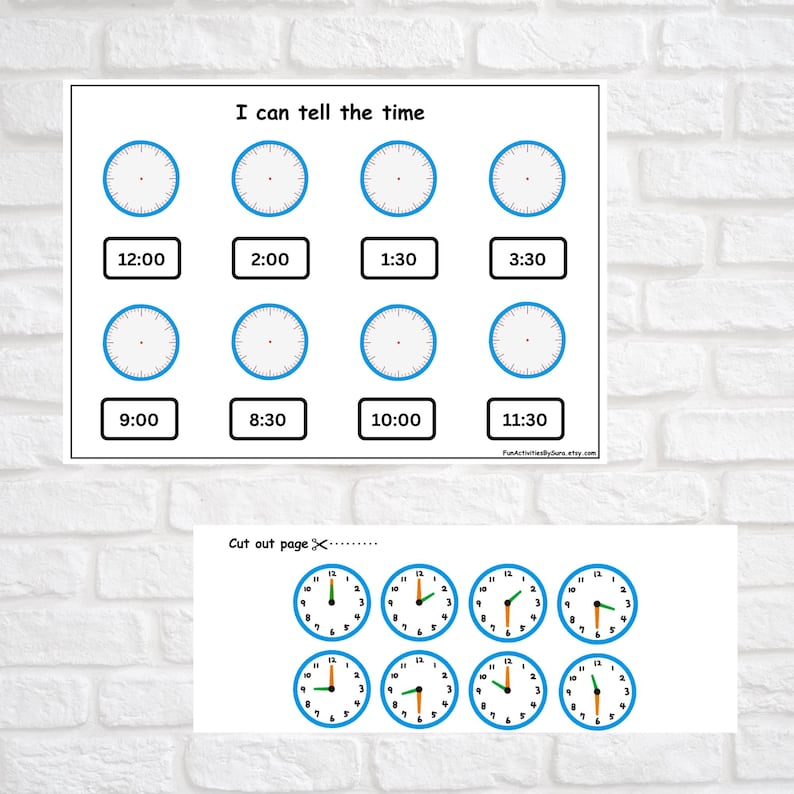Telling Time Clock Activity: Printable Montessori Education (PDF ...
