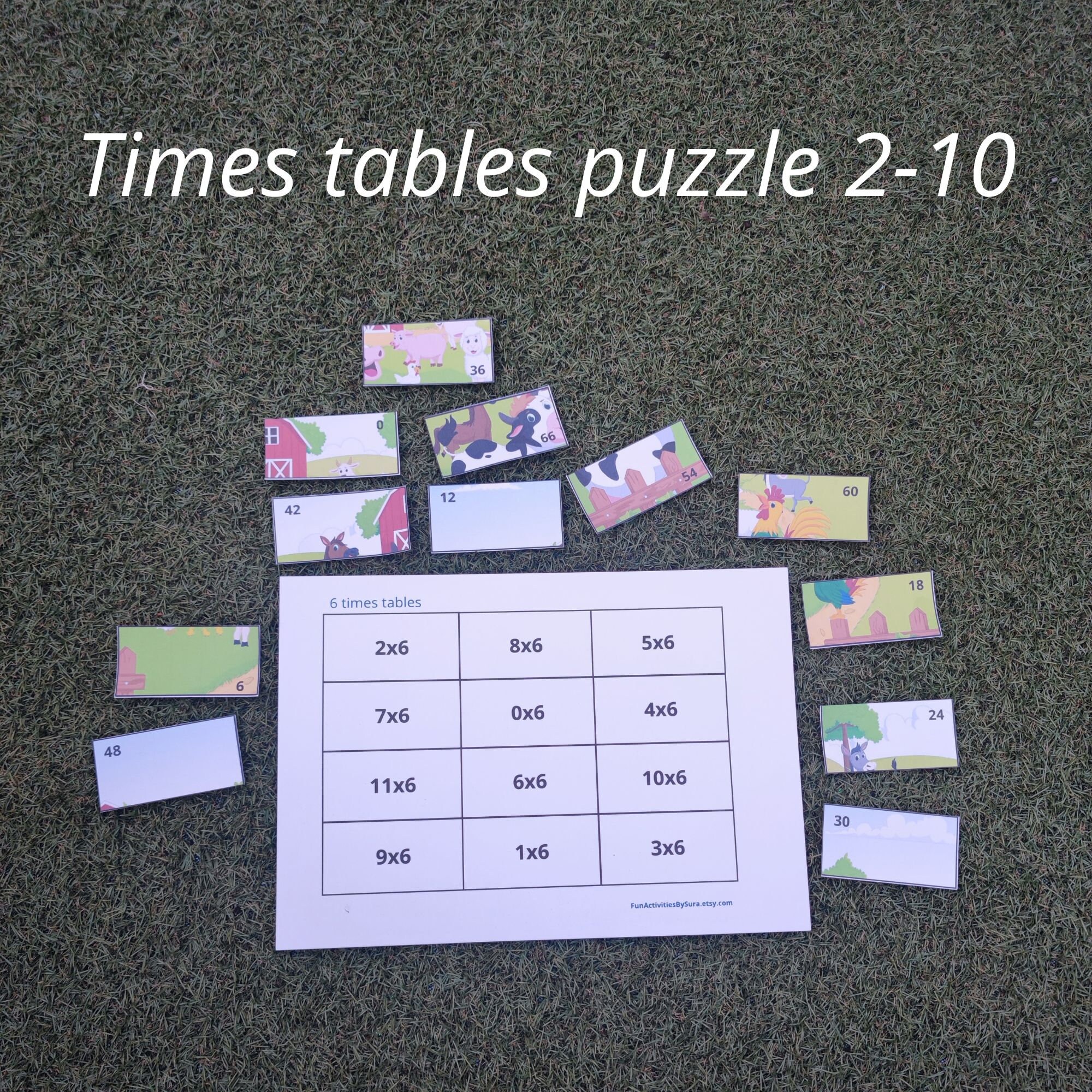 Times Tables Puzzles Practice Activity, Printable Puzzles, Activity ...