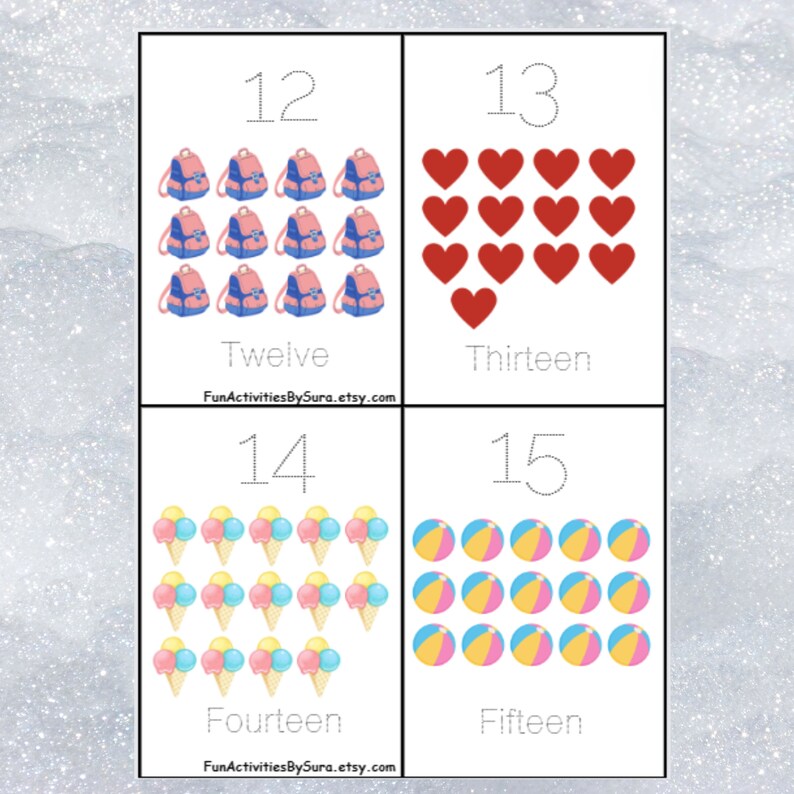 Number Tracing Flashcards 1-20, Printable, Counting, Learn Numbers ...