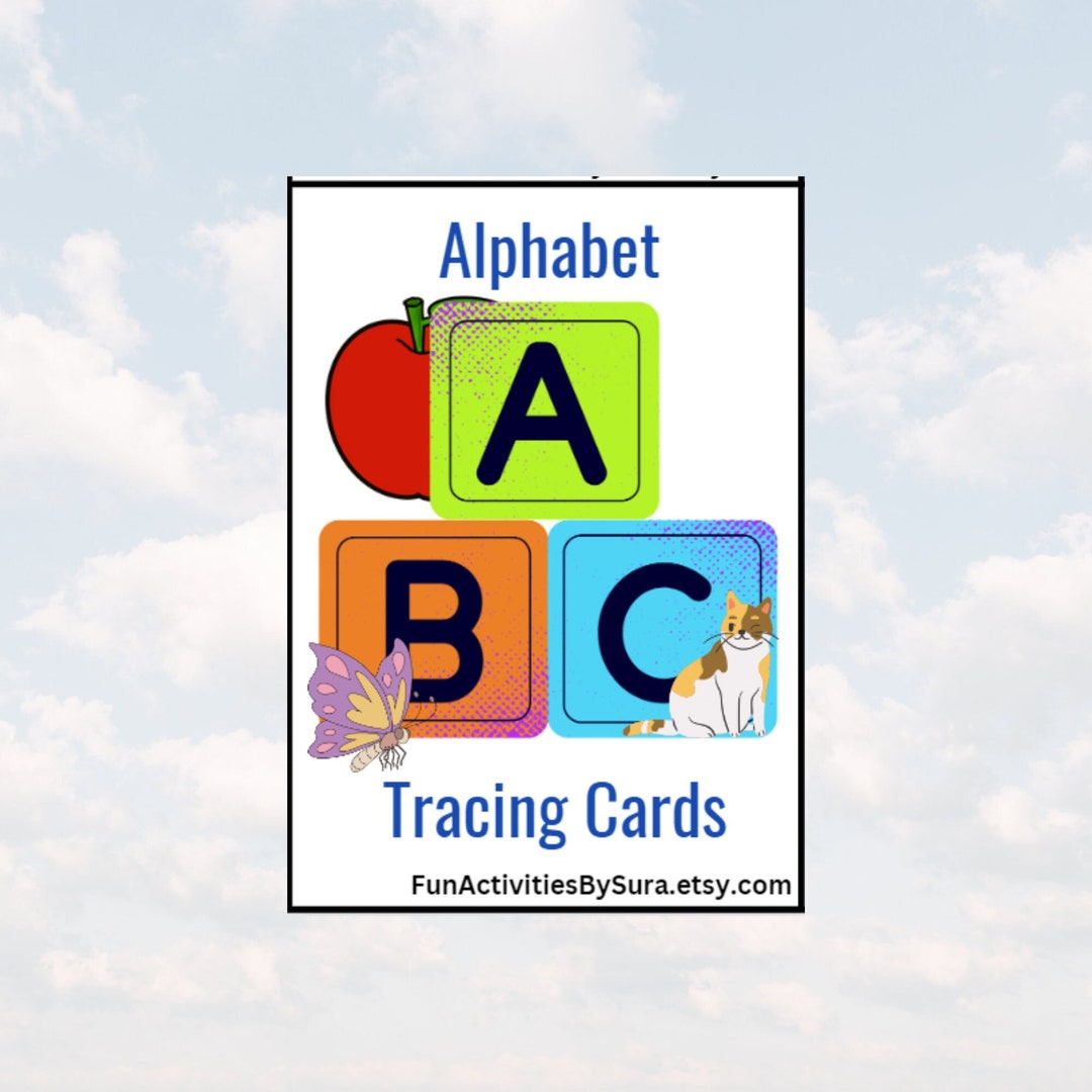 Alphabet Tracing Cards Alphabet Flash Cards Tracing - Etsy