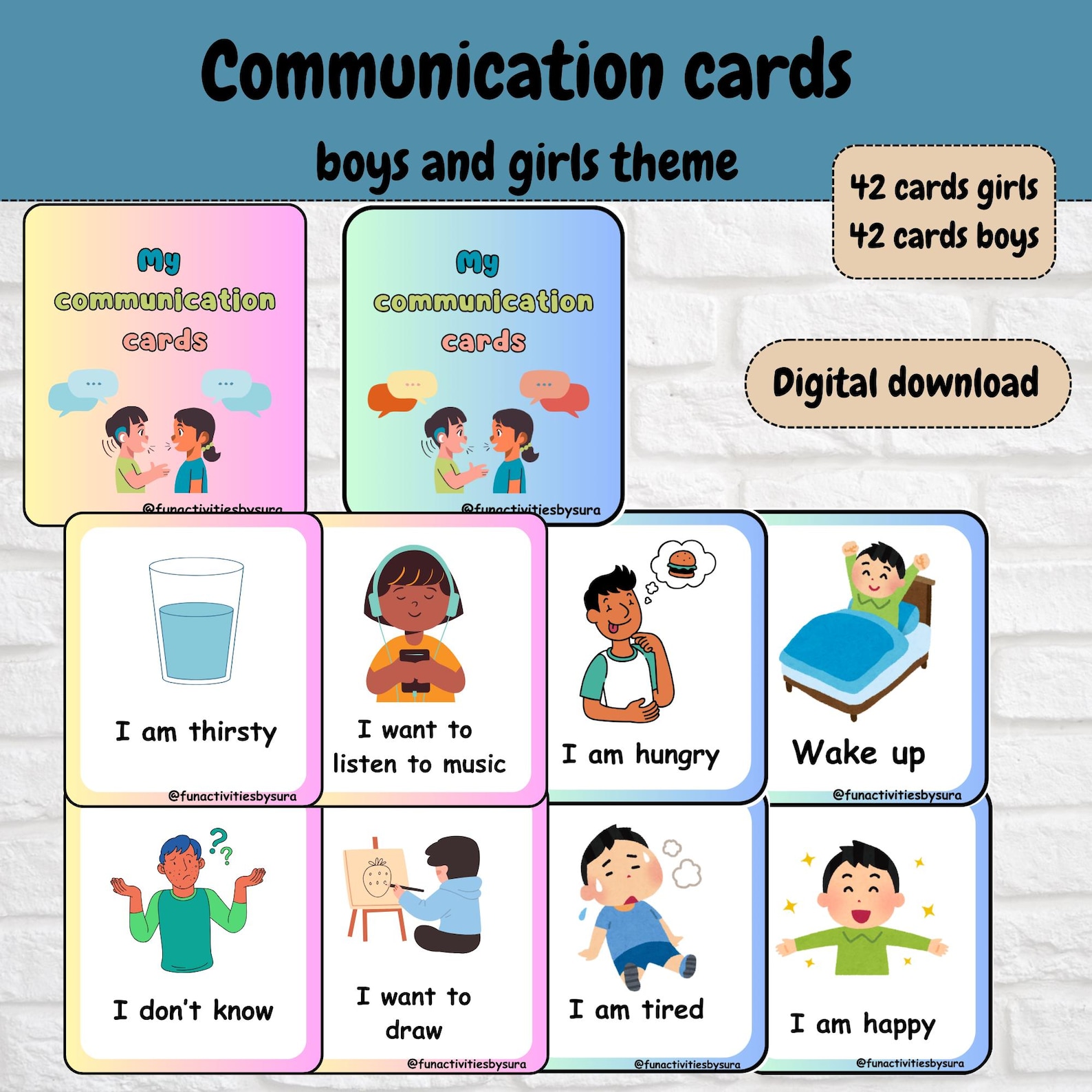 Communication Speech Flash Cards, Instant Download Special Needs ...