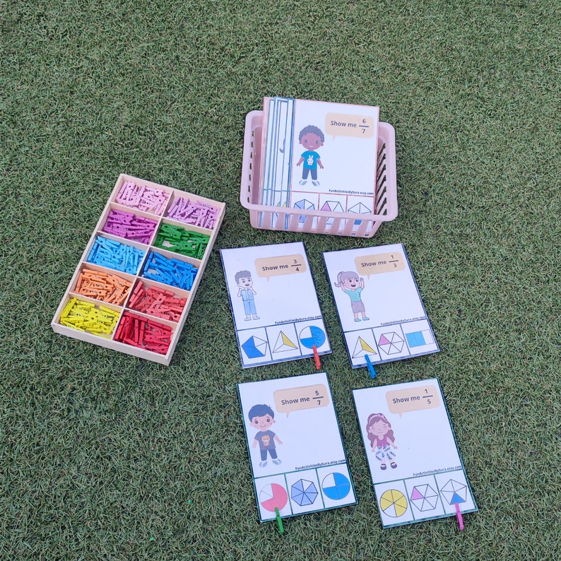 Fraction Clip Cards: Montessori Math Printable (digital Download) - Etsy