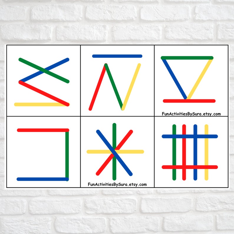 Popsicle Sticks Patterns Matching Cards, Printable Preschool Activities ...
