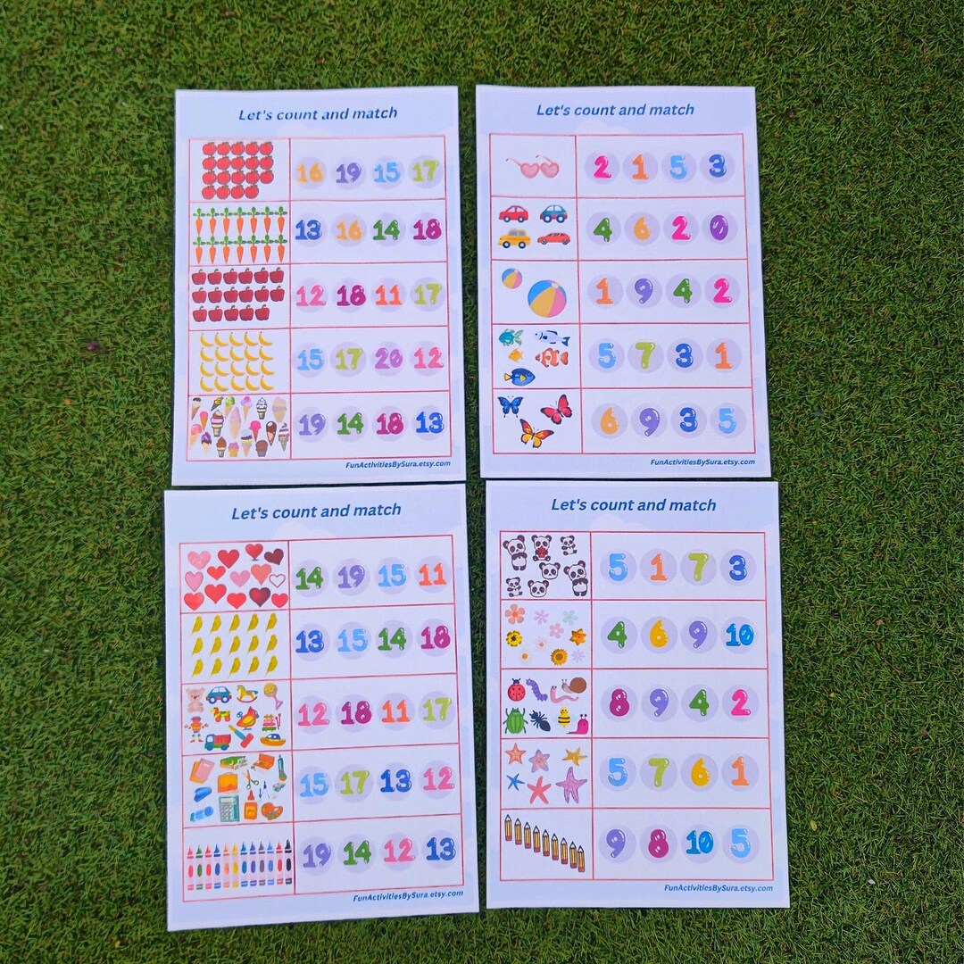 Count and Match Maths Activity, Printable Preschool Worksheets, Maths ...