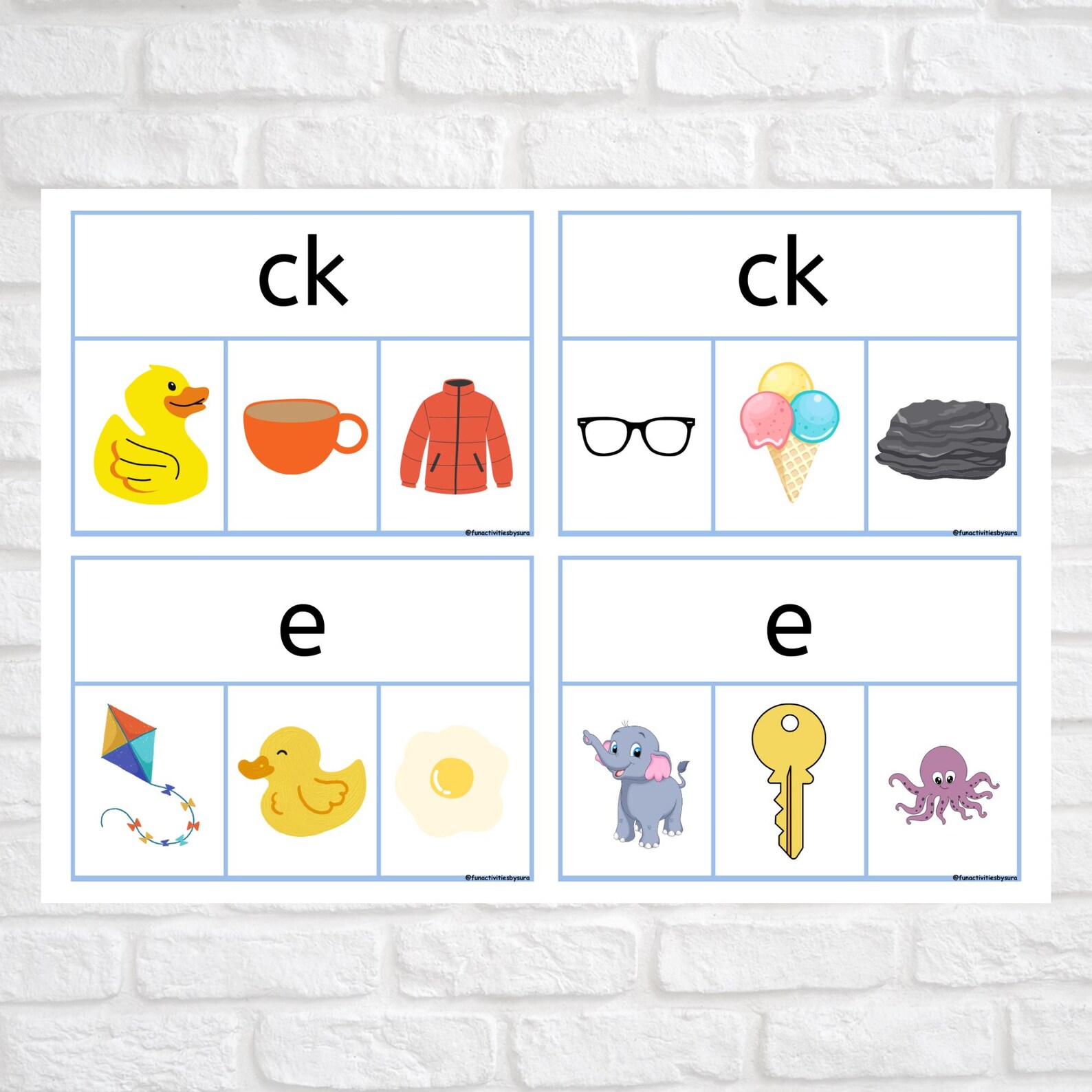 Phase 2 Phonics Clip Cards: Montessori Matching Game (digital Download ...
