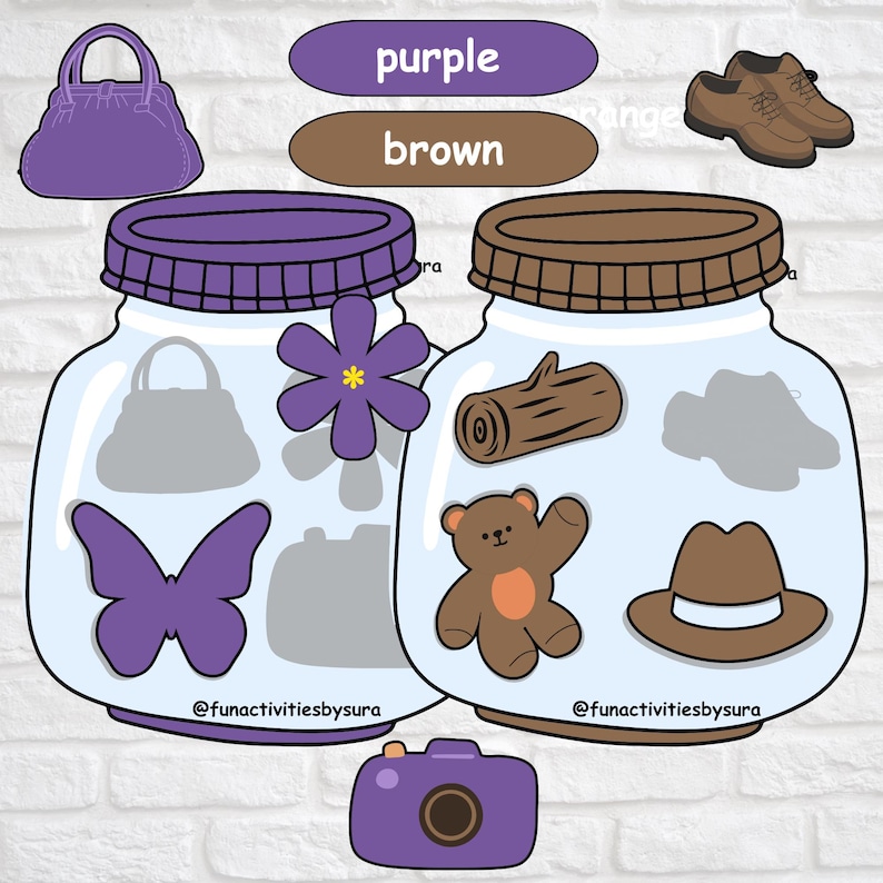 Color Matching Jar Game: Montessori Homeschool Activity (digital ...