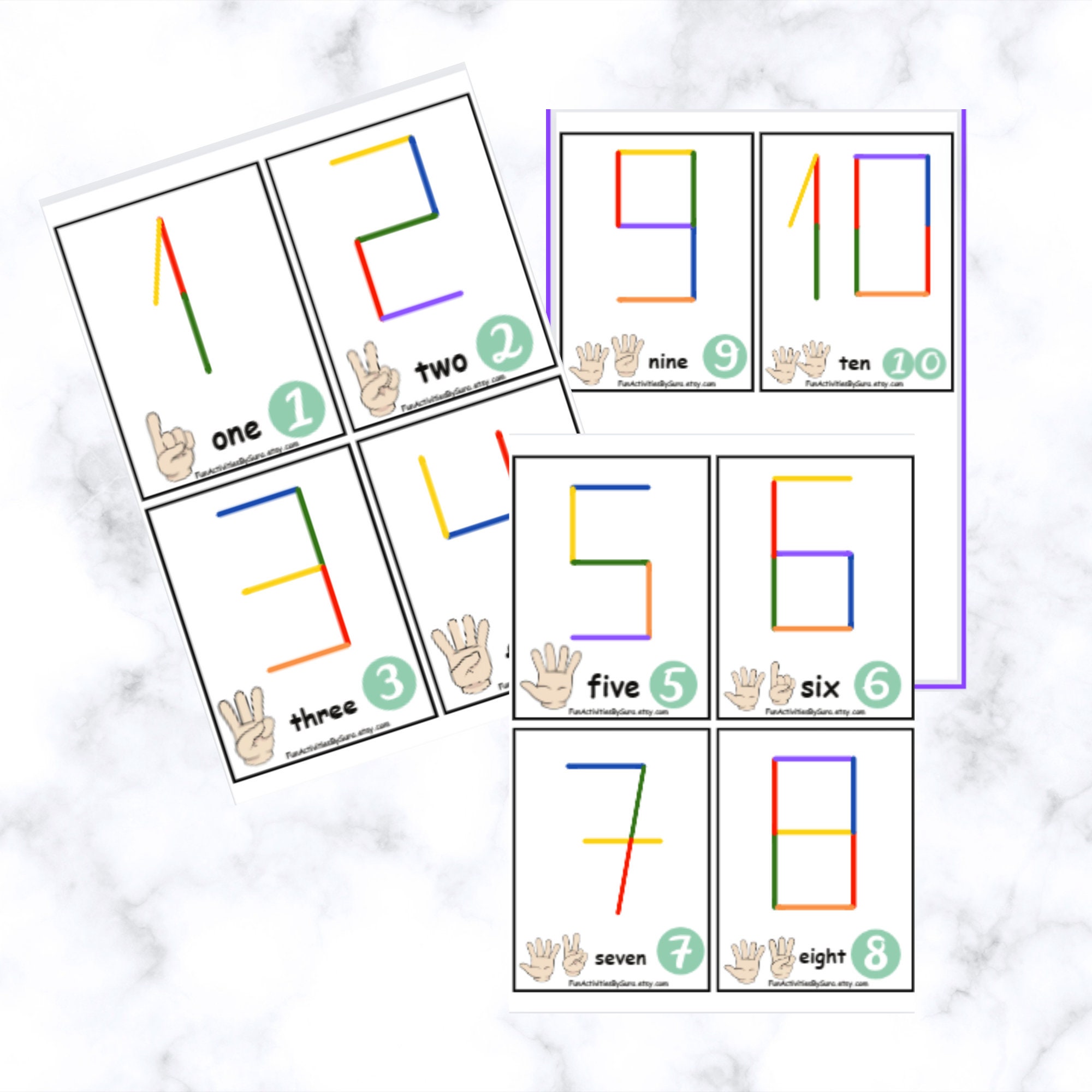 Popsicle Sticks Numbers Activity Game for Toddlers, Montessori ...