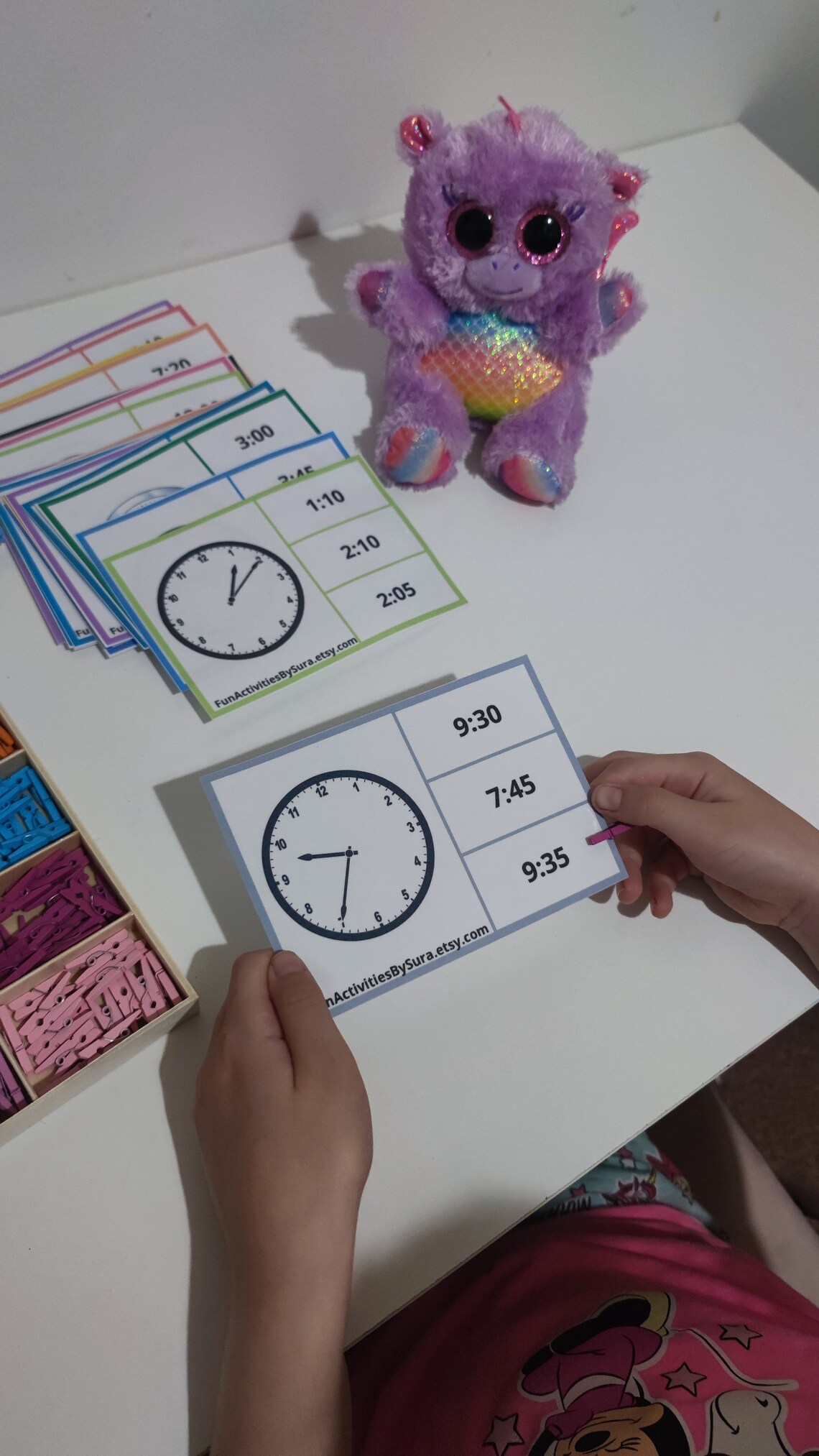 Telling Time Clip Cards Activities Clock Activity Tell the - Etsy