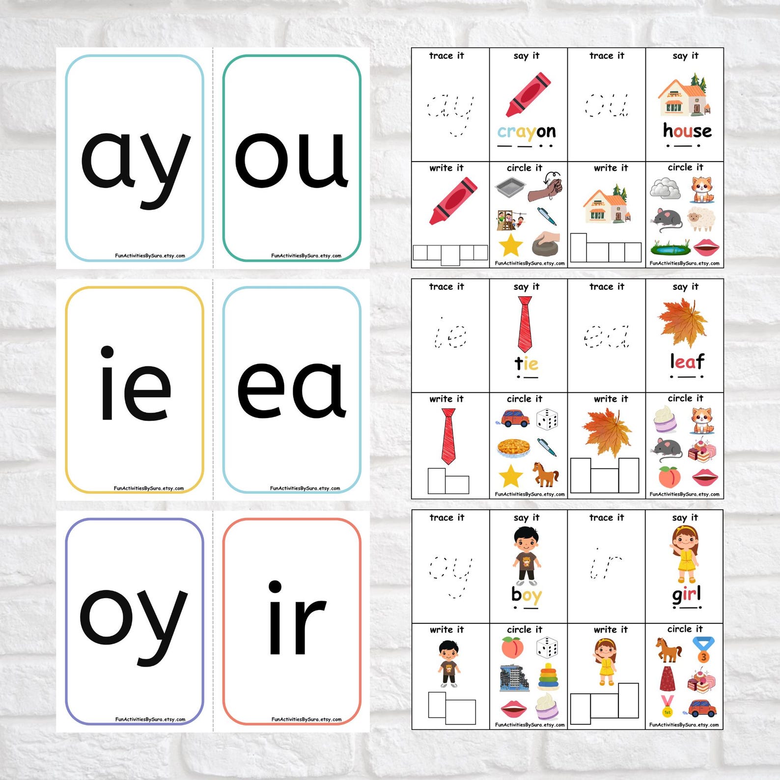 Phonics Flashcards Bundle: Early Learning, Letter Sounds (PDF Digital ...