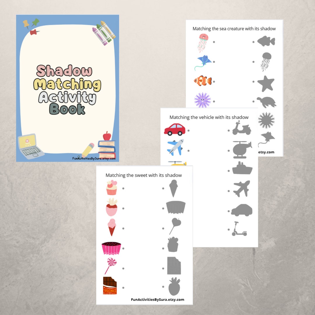Shadow Matching Printable Activity Book, Busy Activity Binder, Shapes ...