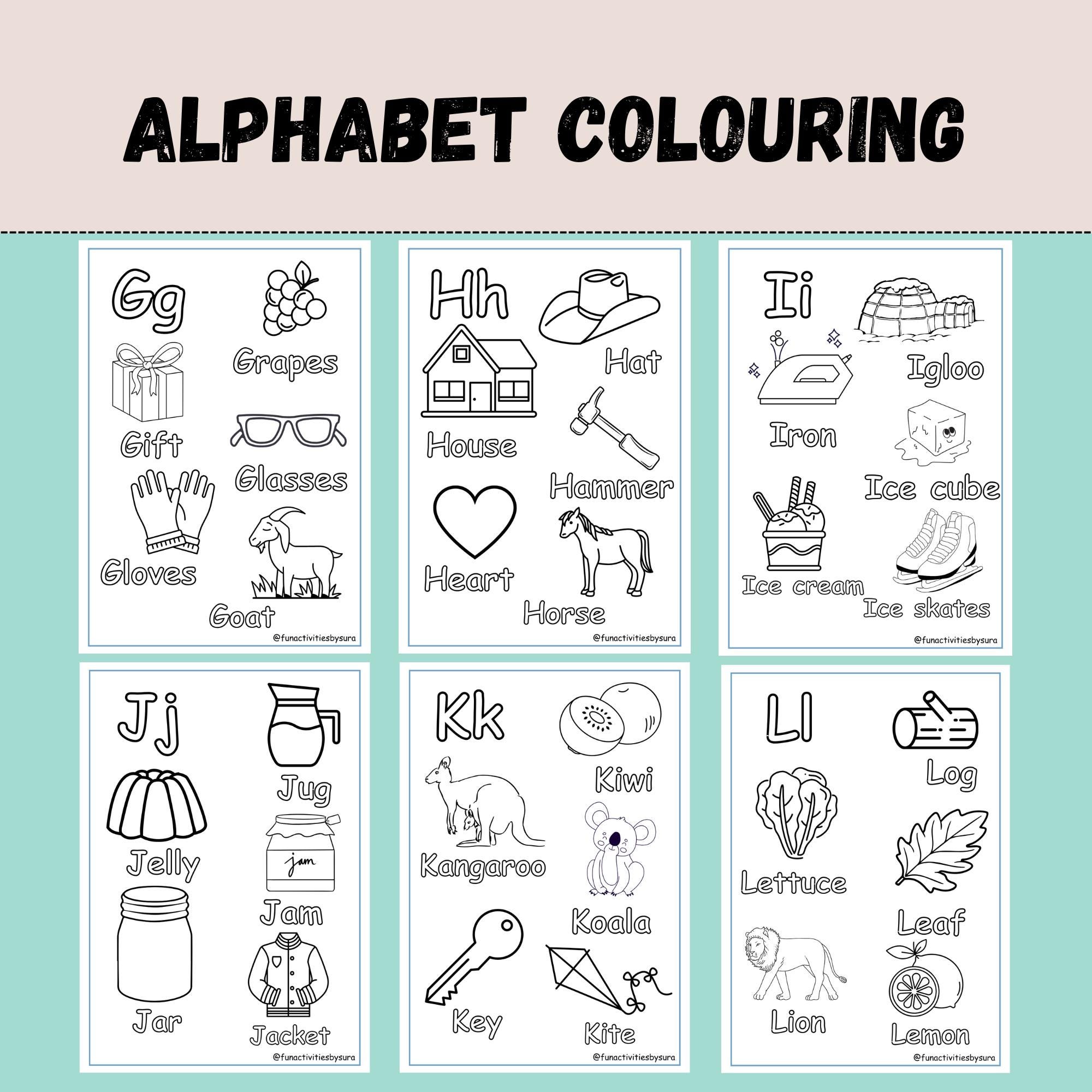 Printable Kids Alphabet Colouring Pages, Fun & Educational A-Z Activity ...
