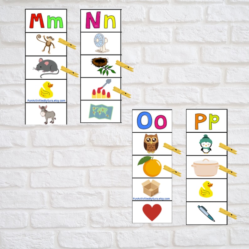 Matching the Beginning Sound With Image Clip Cards Activities, Matching ...