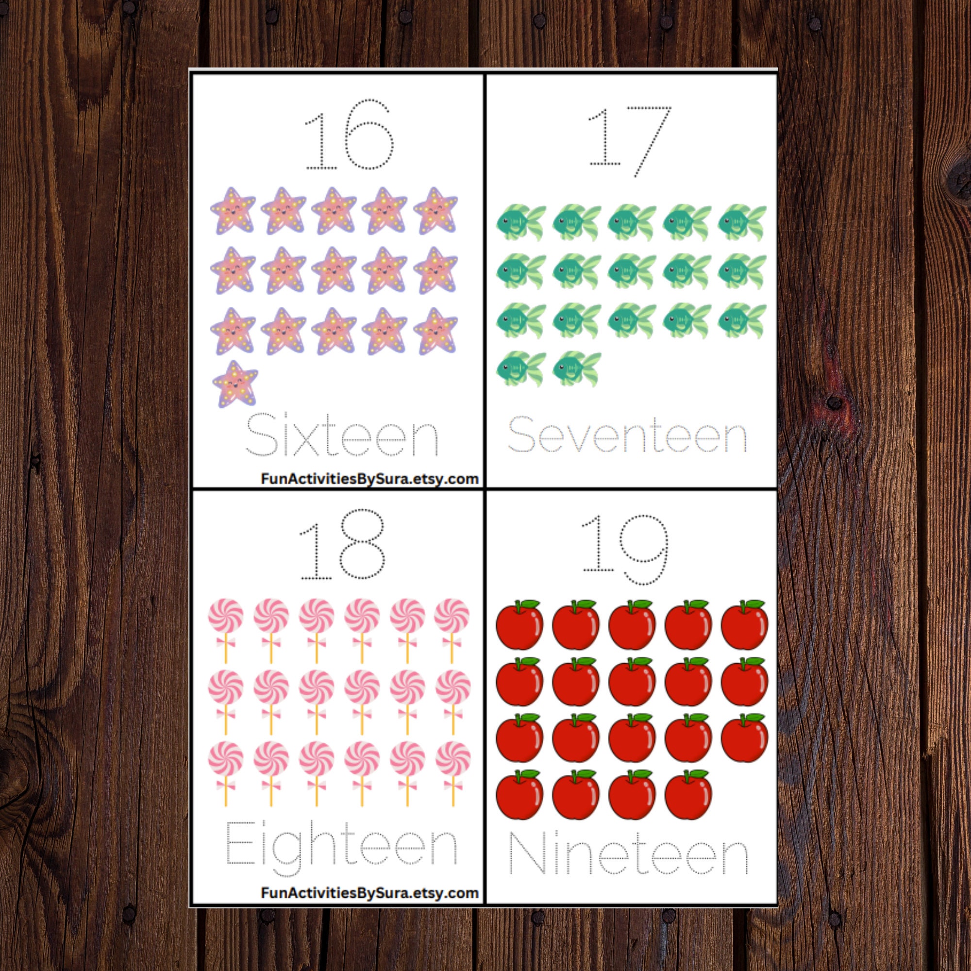 Number Tracing Flashcards 1-20, Printable, Counting, Learn Numbers ...