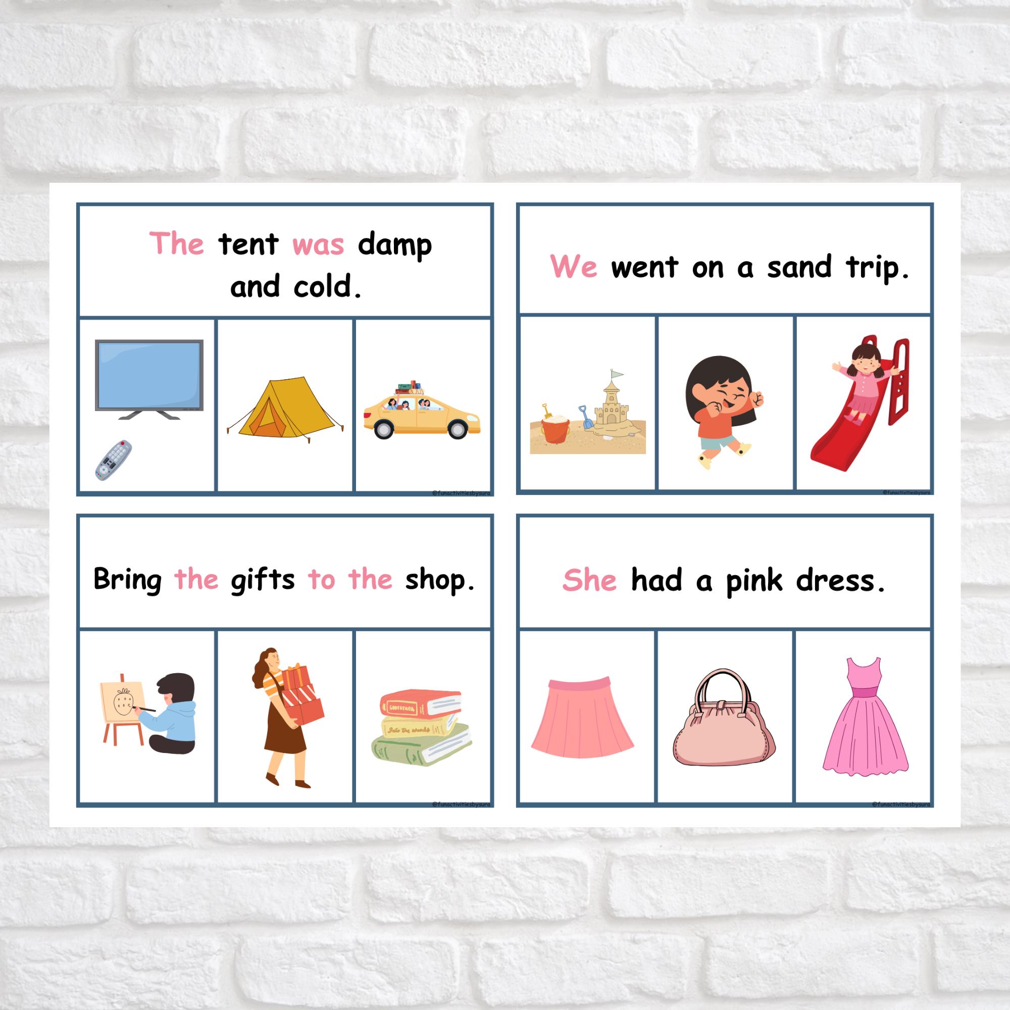 Phonics Phase 4 Reading Clip Cards: Learn to Read Sentences (PDF ...