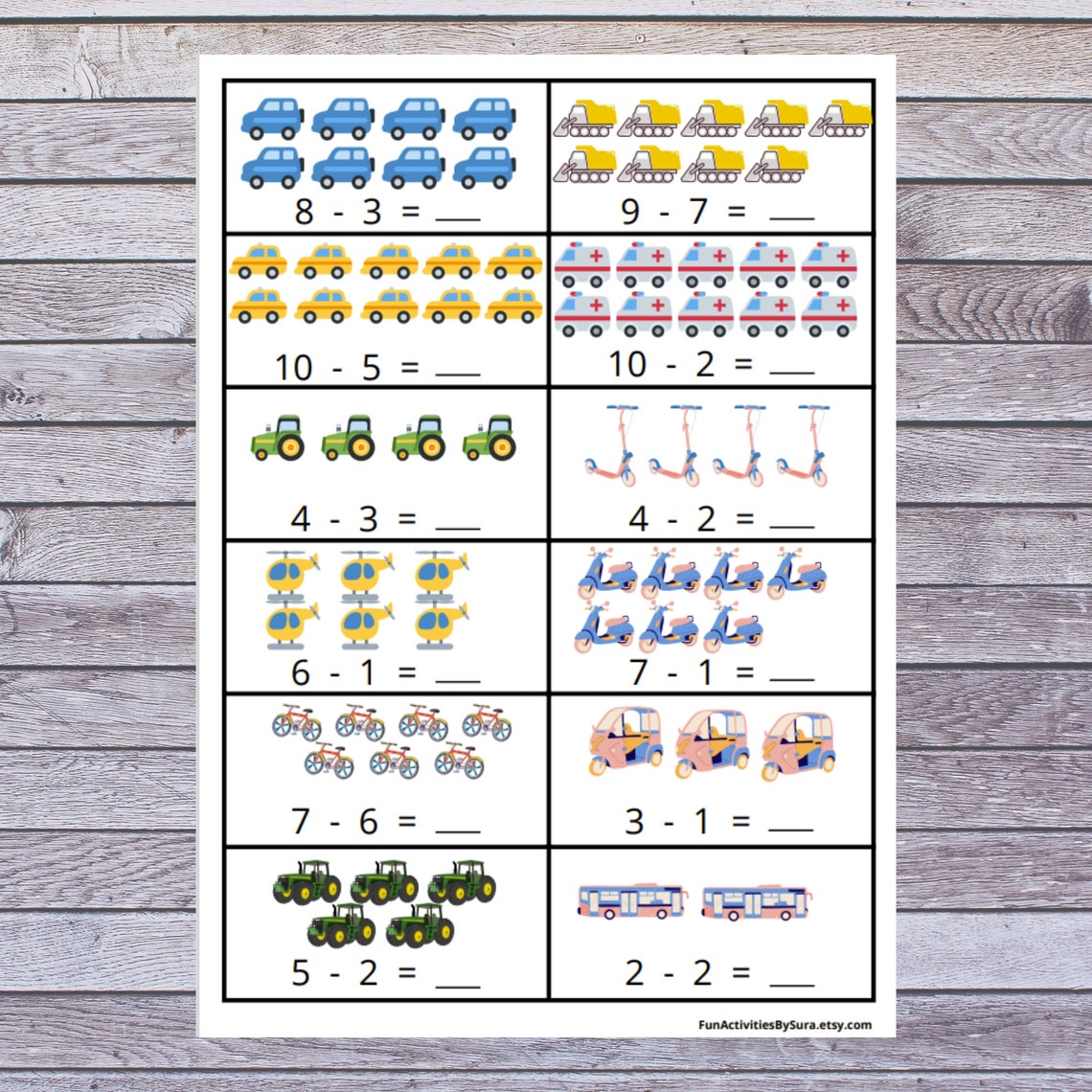 Subtraction Worksheets, EYFS Maths Activity, Nursery Maths , Printable ...