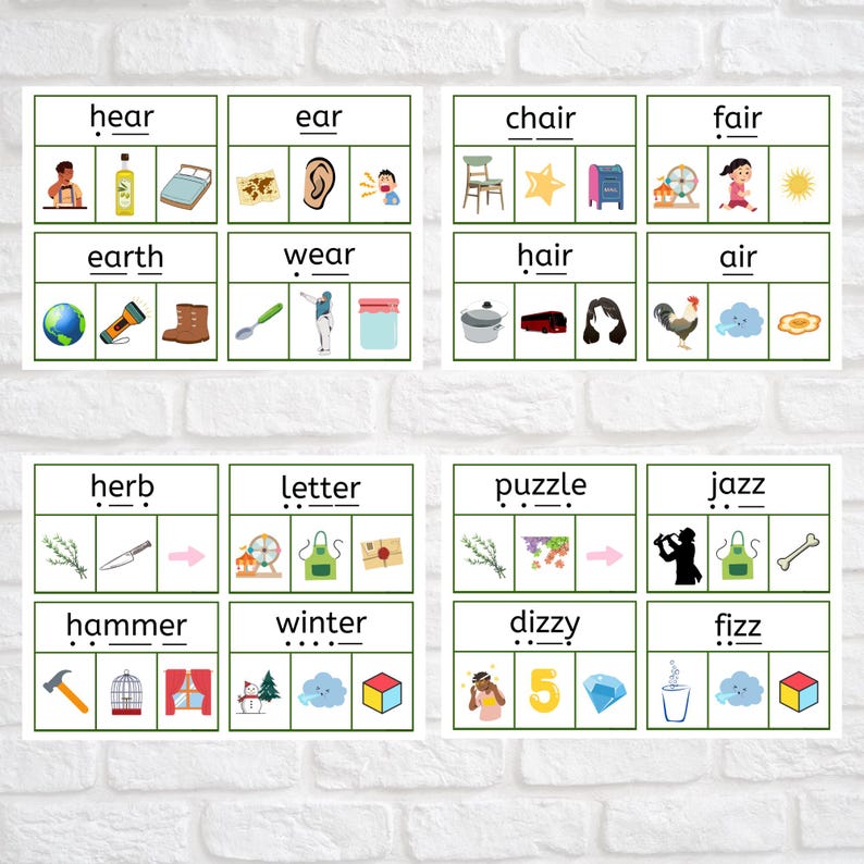 Phonics Phase 3 Clip Cards: Matching Game (digital Download), Matching ...