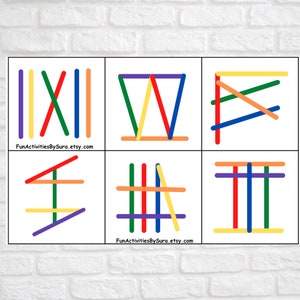 Popsicle Sticks Patterns Matching Cards, Printable Preschool Activities ...