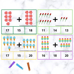 Addition Clip Cards: Montessori Math Activity (PDF Download) - Etsy