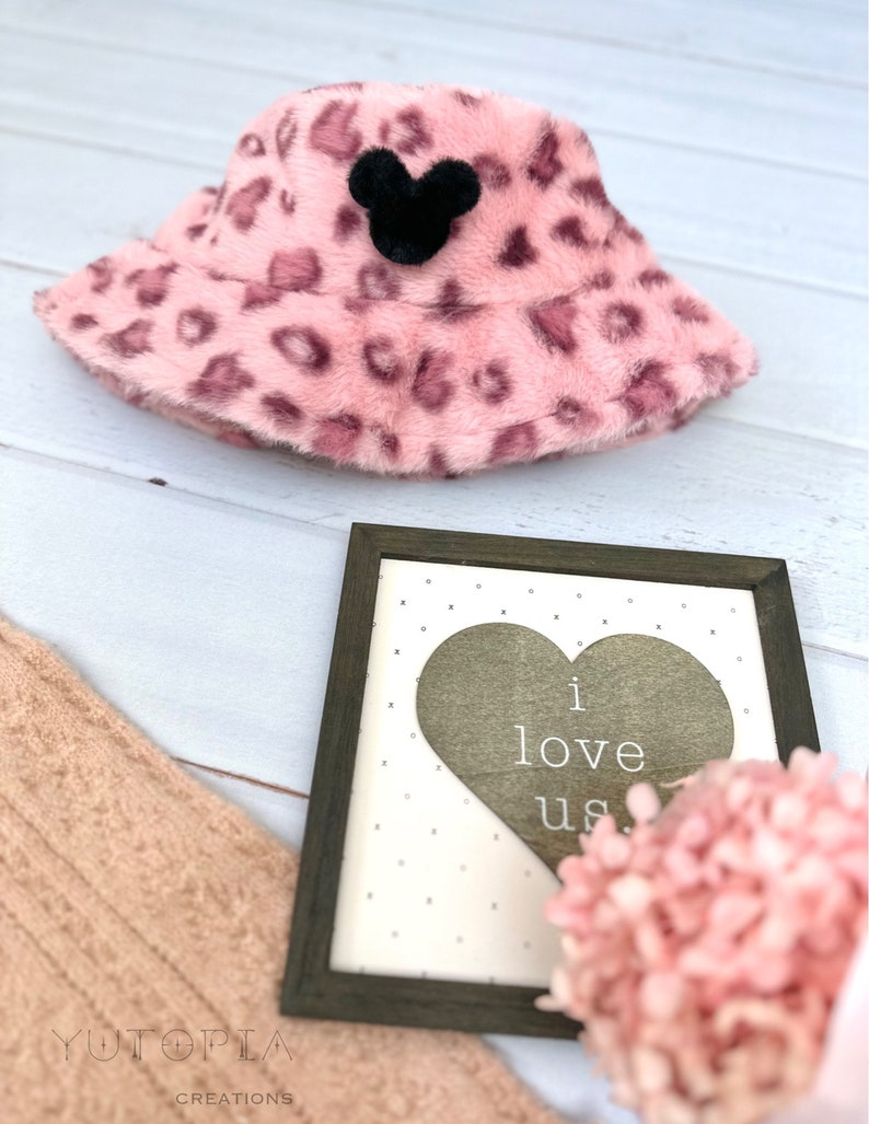 Disney Mickey Mouse Fuzzy Patch Pink Leopard Pattern Fluffy - Etsy