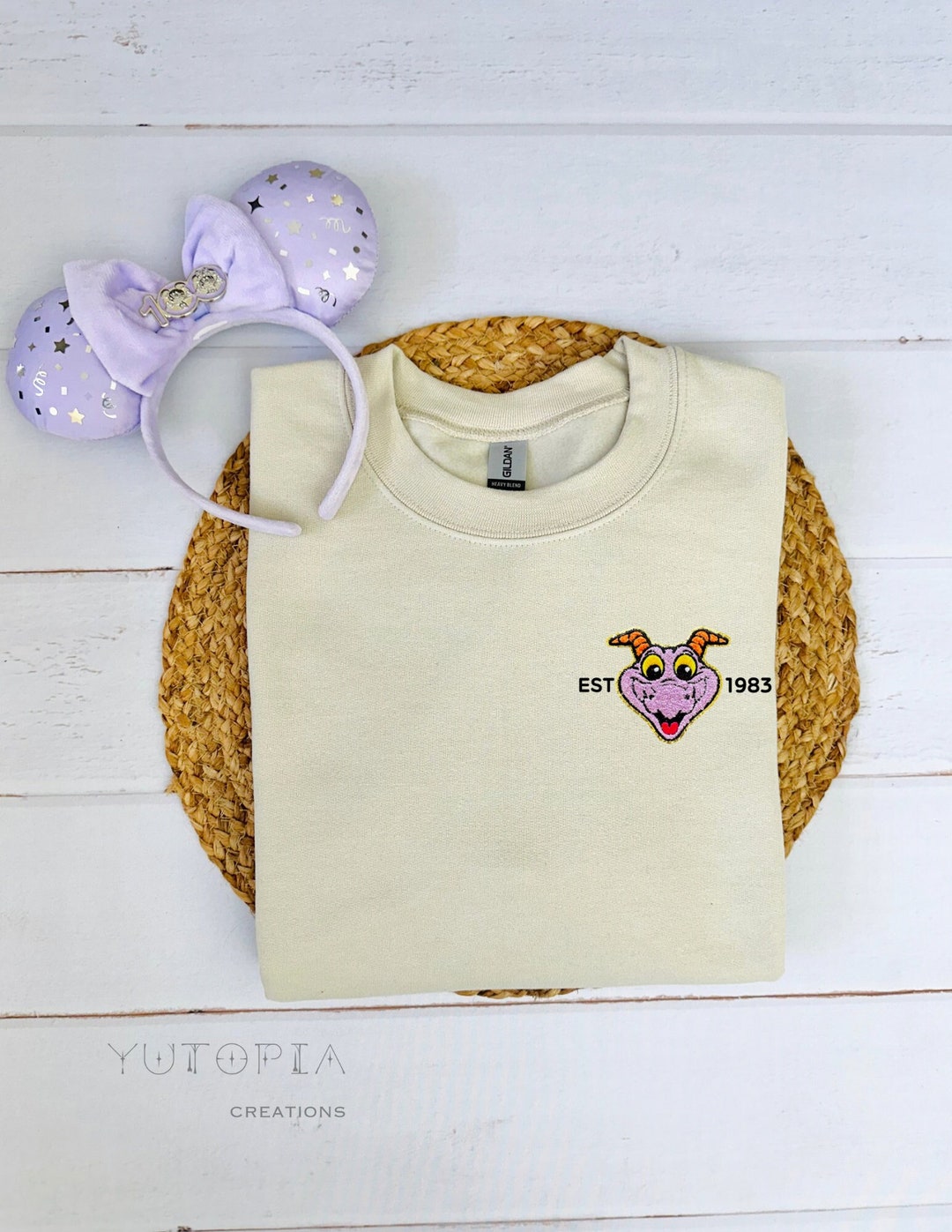 Disney Figment Chenille Embroidery Patch Sweatshirt, Epcot Figment ...