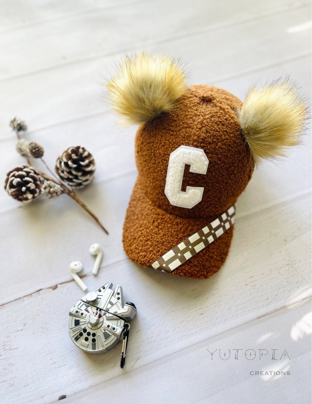 Star Wars, Chewbacca Inspired, Double Fur Pom Pom, Fluffy Baseball Hat ...