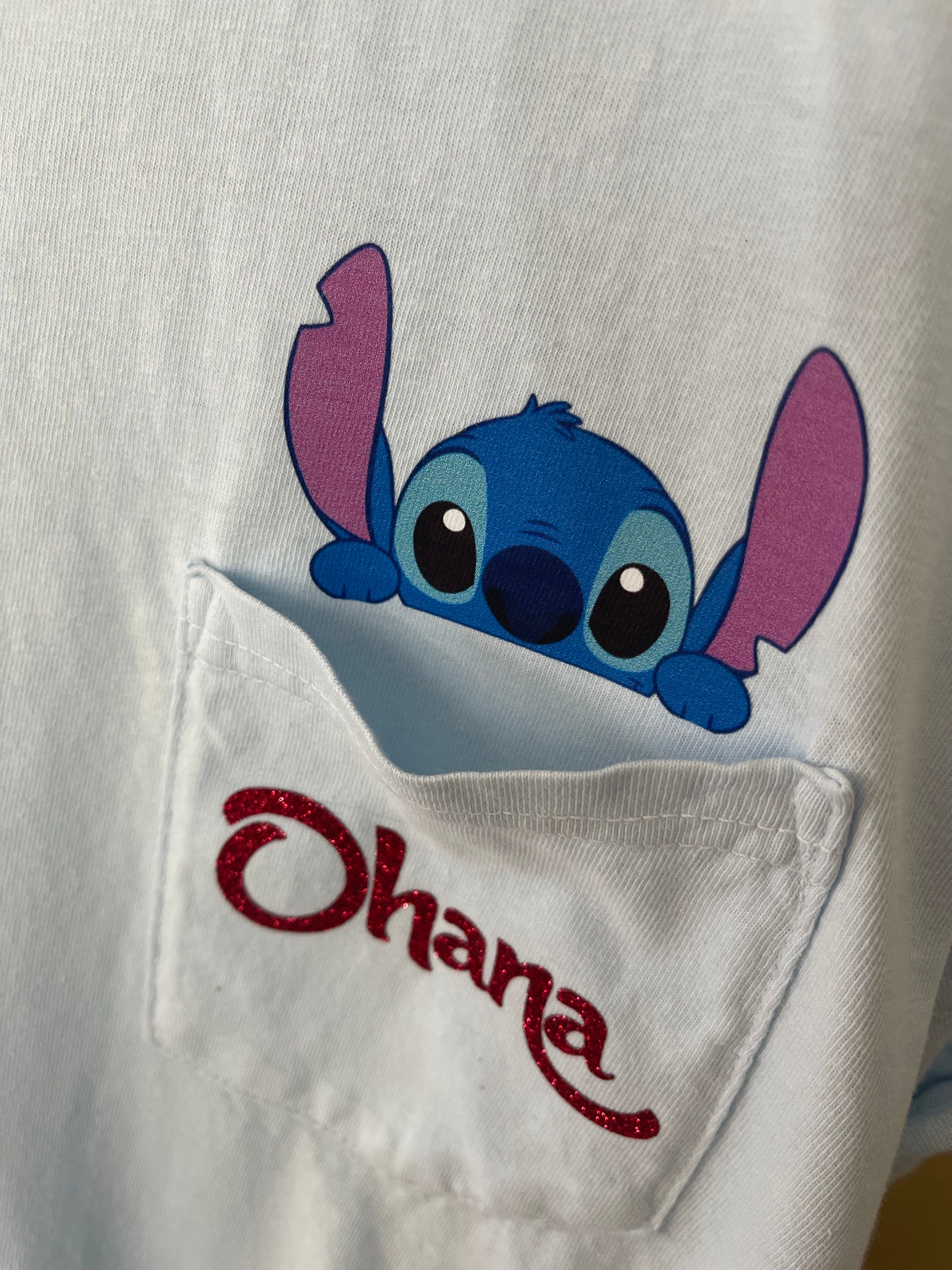 Disney, Lilo and Stitch, Ohana, Peek a Boo Pocket Tshirt. - Etsy