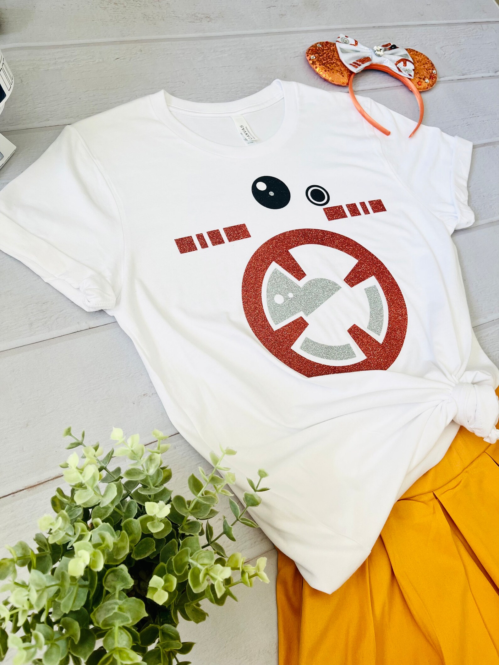 Star Wars BB8 Sparkly Minimalist T Shirt Halloween Costume - Etsy