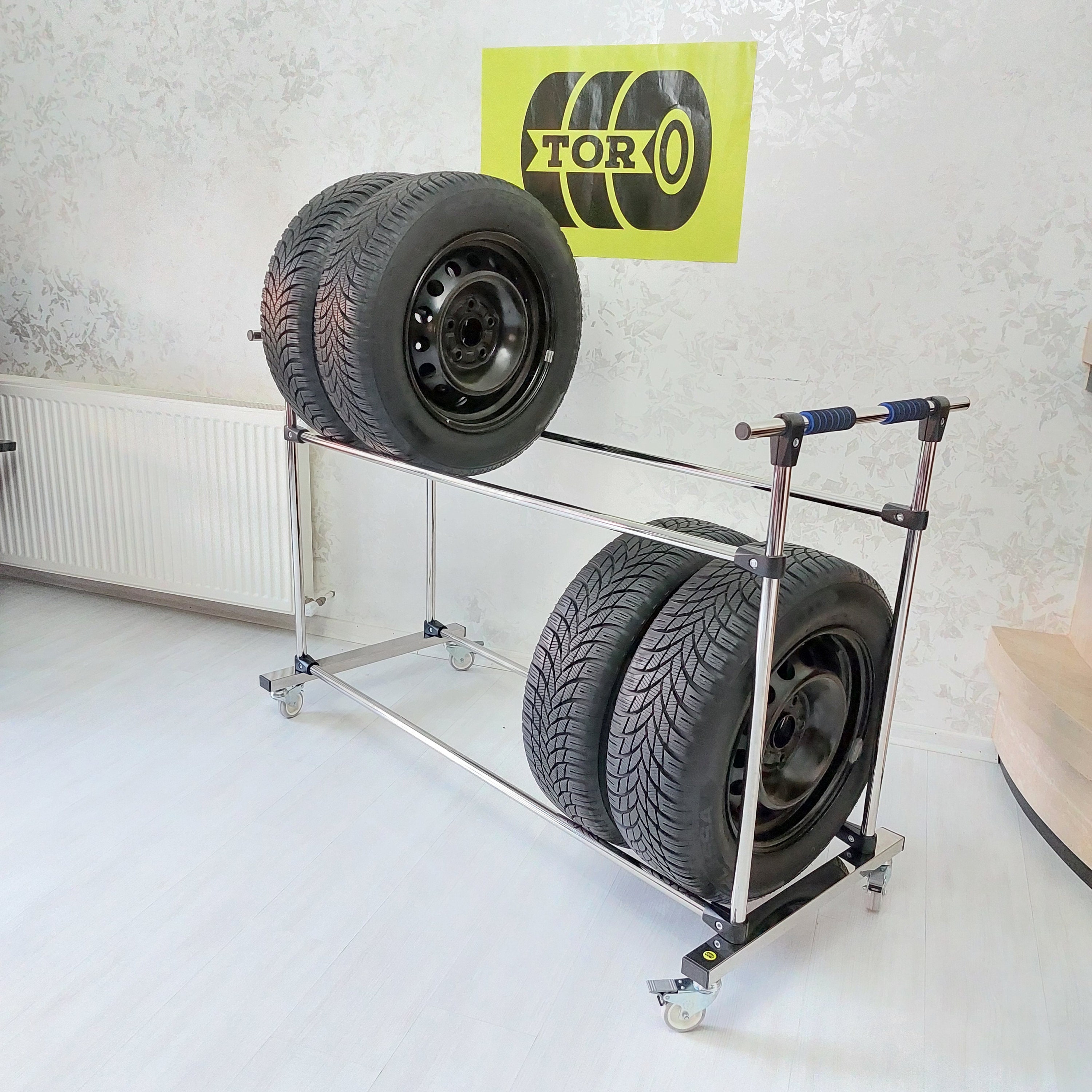 Metal Garage Organizer Wheel Trolley Tire Transport Rack - Etsy Canada