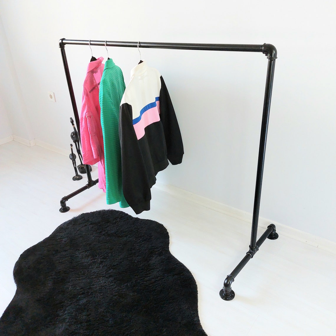 Wheeled Retail Display Rack Freestanding Pipe Retail - Etsy