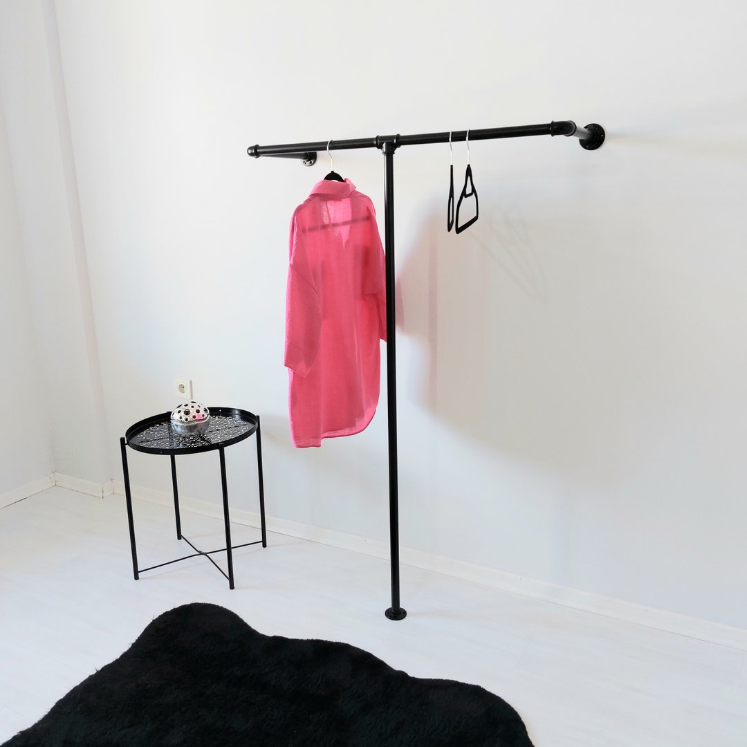 Wall-mounted Steel Clothes Rail, Clothes Rack, Garment Storage, Rail ...