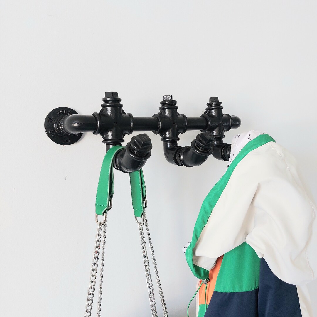 Wall Mounted Hook, Industrial Pipe Coat Rack is Handmade, Bag and Hat ...