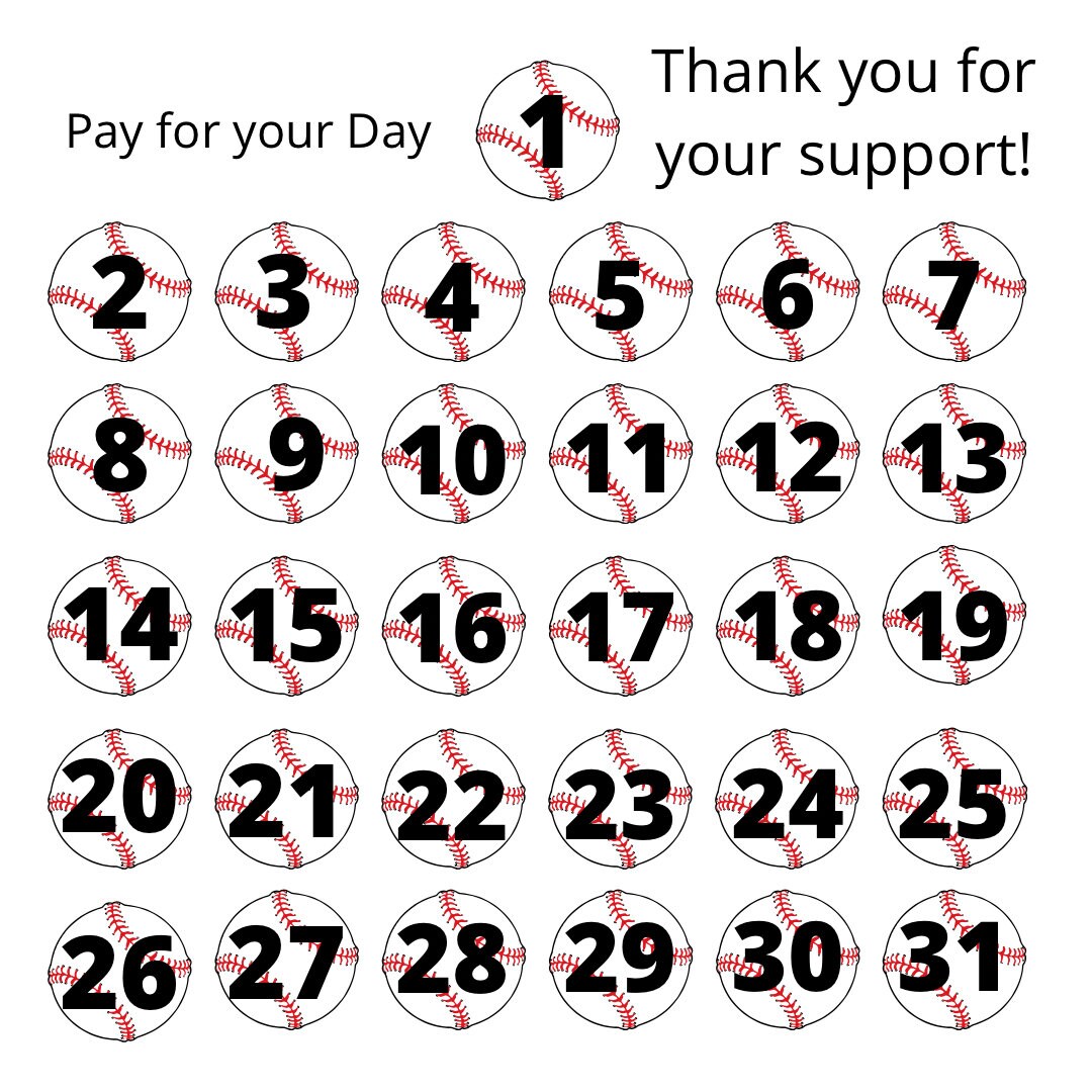 Baseball Calendar Fundraiser Etsy