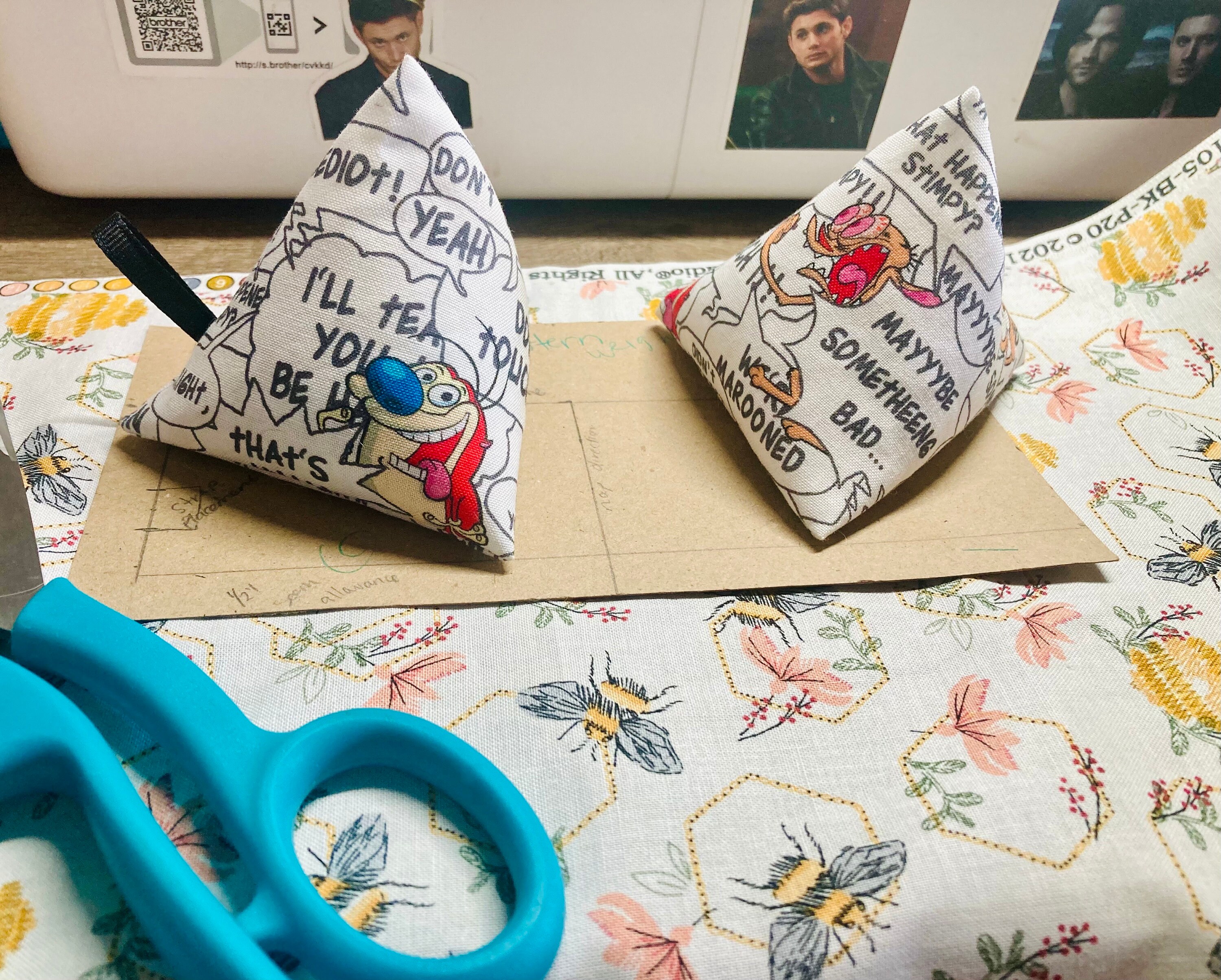 Ren and Stimpy Pattern Weights: Handmade Sewing Accessories - Etsy