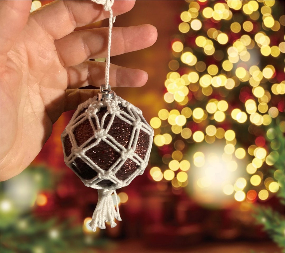 Macrame Christmas Ornament, Macrame Ball Ornaments, Macrame Christmas ...