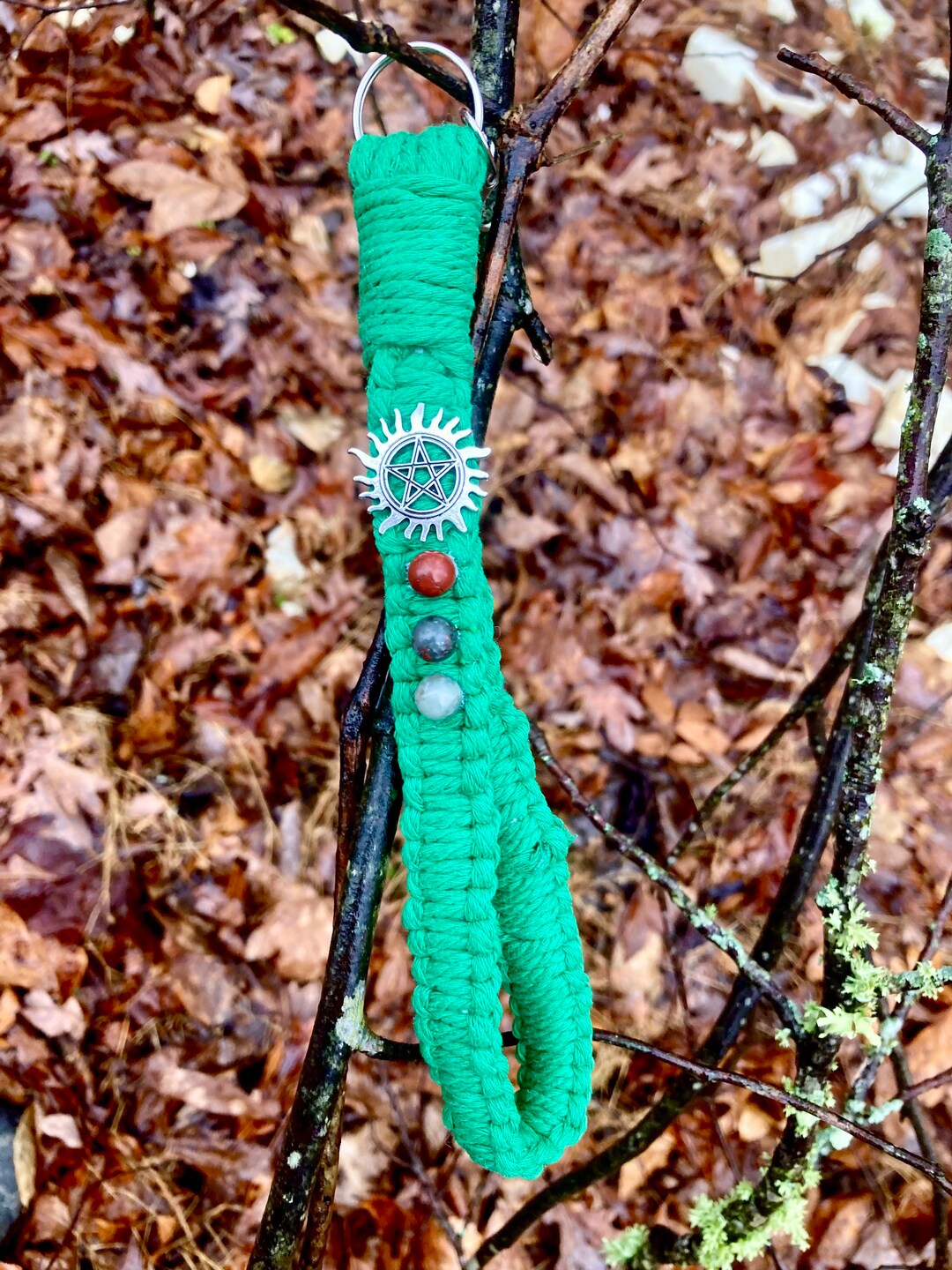 Supernatural Dean Winchester Keychain Macrame Wristlet Braided Key Fob ...