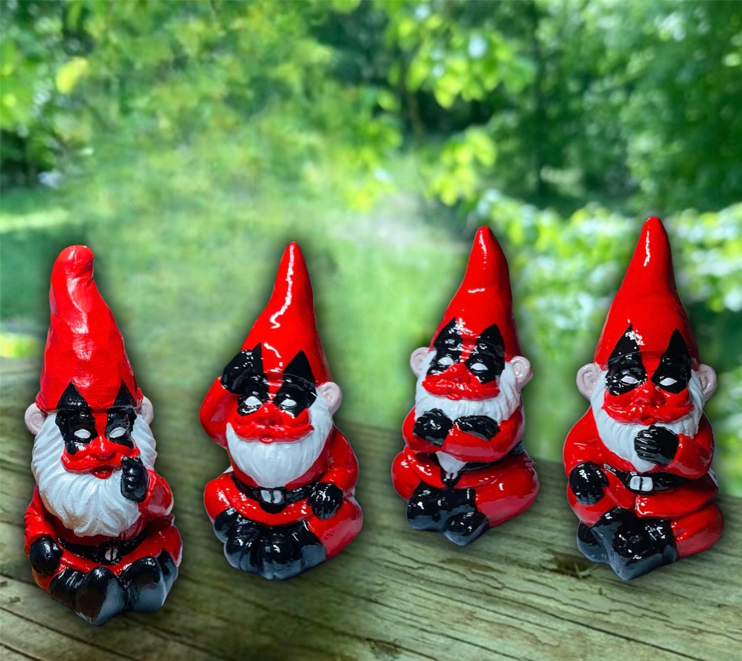 Deadpool Inspired Garden Gnome: Hand-painted Ceramic Yard Art - Etsy
