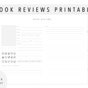 Book Reviews Printable Template, Book Lovers Reading Log, Book Reviews ...