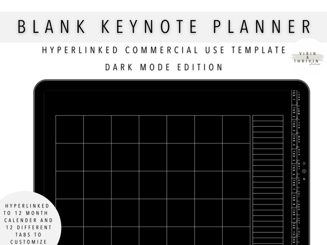 Blank Keynote Planner, Editable Keynote Planner, Keynote Planner ...