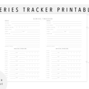 Book Series Tracker Tracker Printable, Book Series List, Printable Book ...
