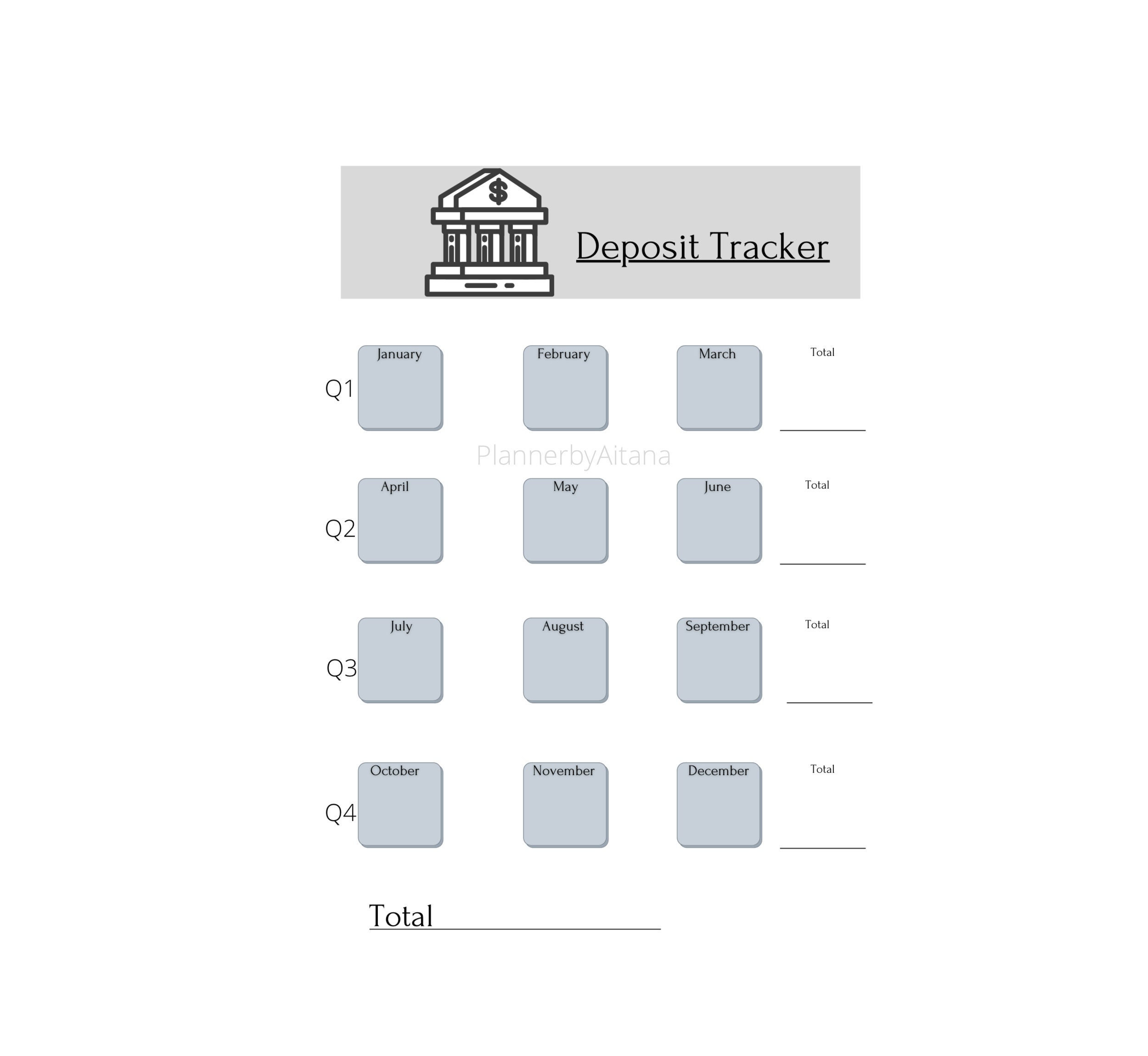 Bank Deposit Tracker| Planner - Etsy