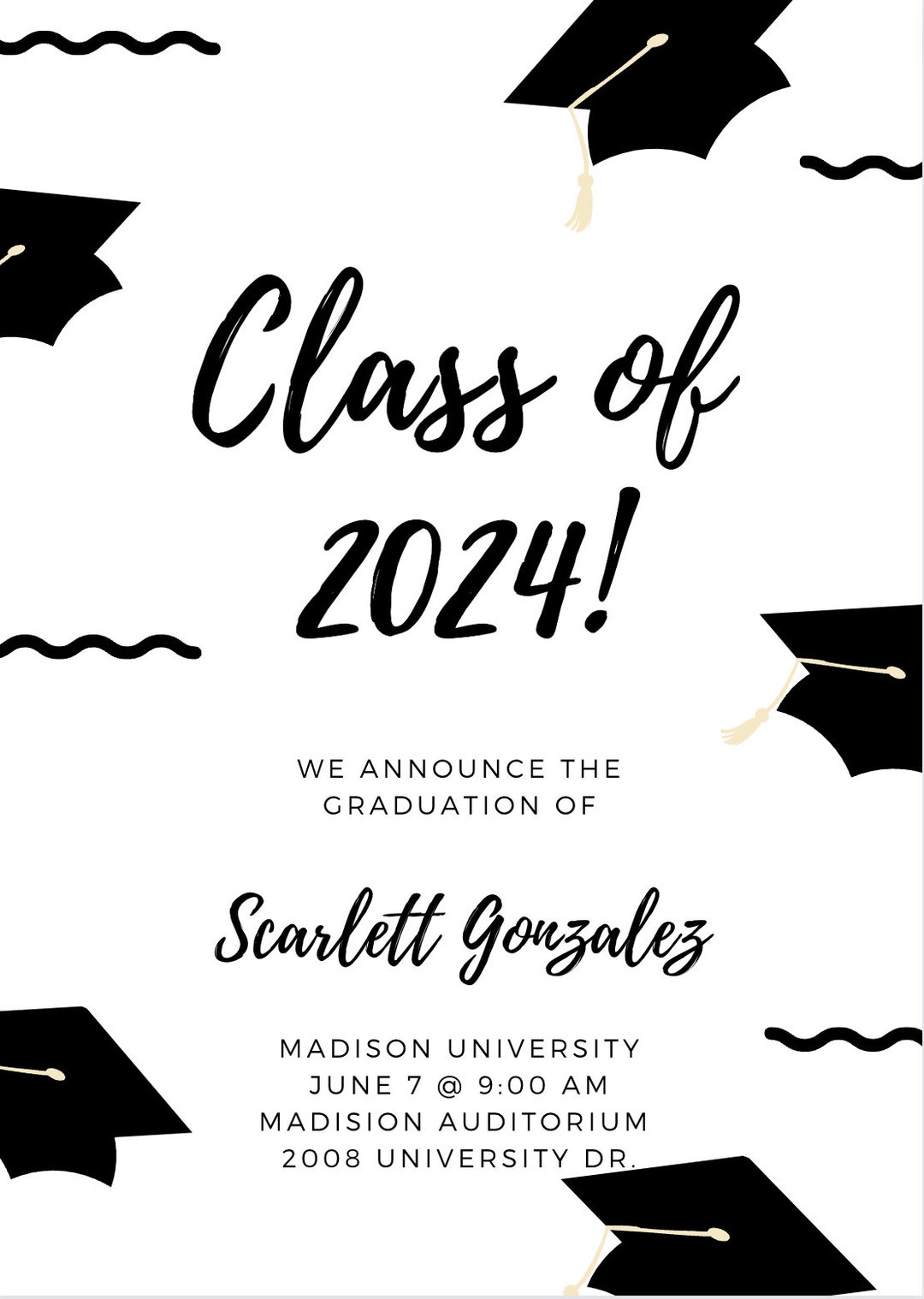 Graduation Invitation Template, Senior Graduate Announcement Template ...