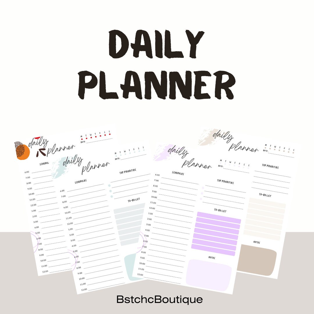 Daily Planner Printable, Military Time Plan, Template, Work Day ...