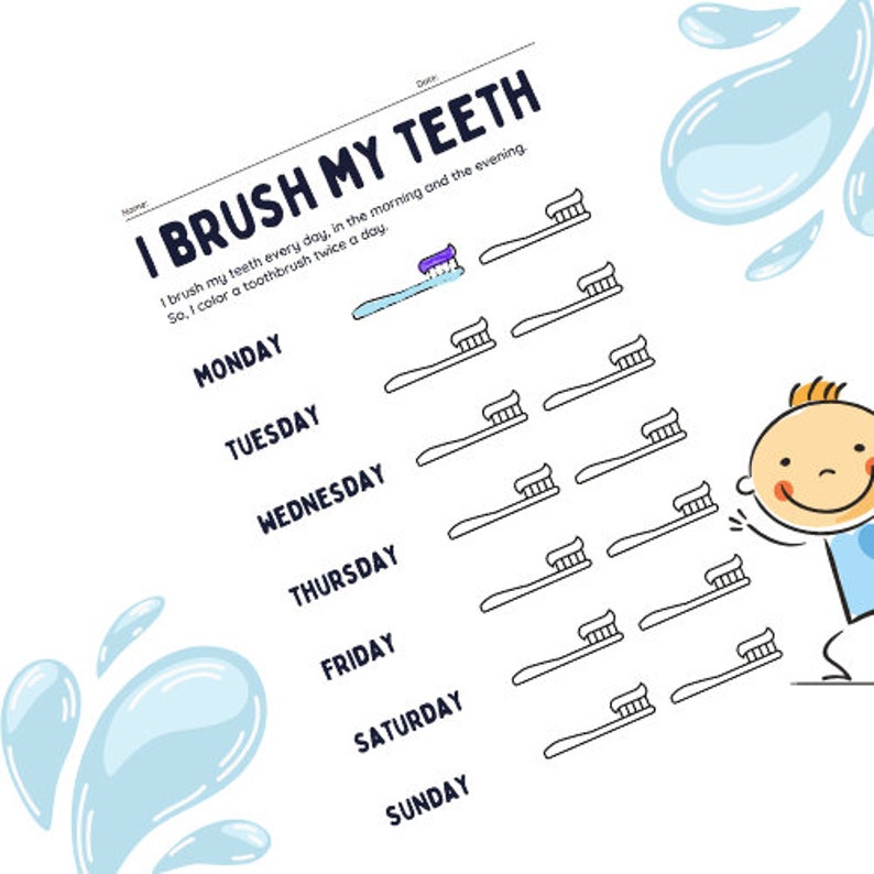 I Brushed My Teeth Tooth Brushing Printable Tooth Brushing Chart Fun ...