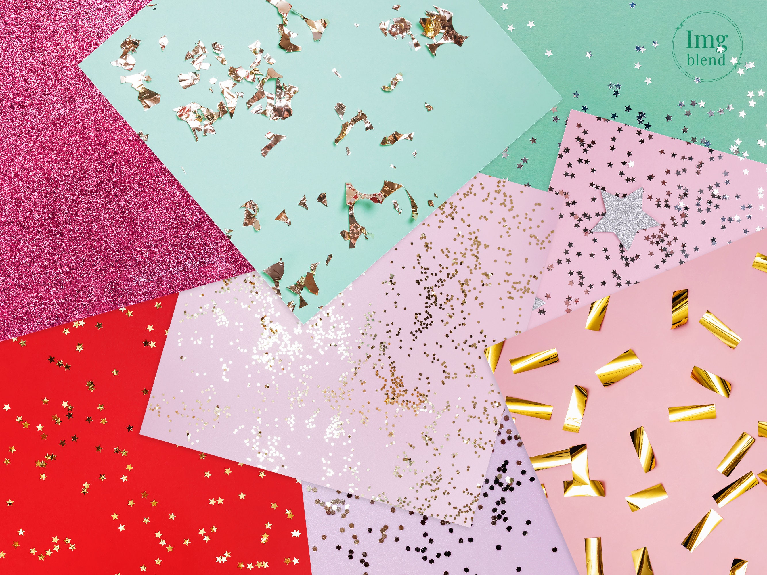Glitter Confetti Digital Paper Set, Sparkles Scrapbook Papers, Festive ...