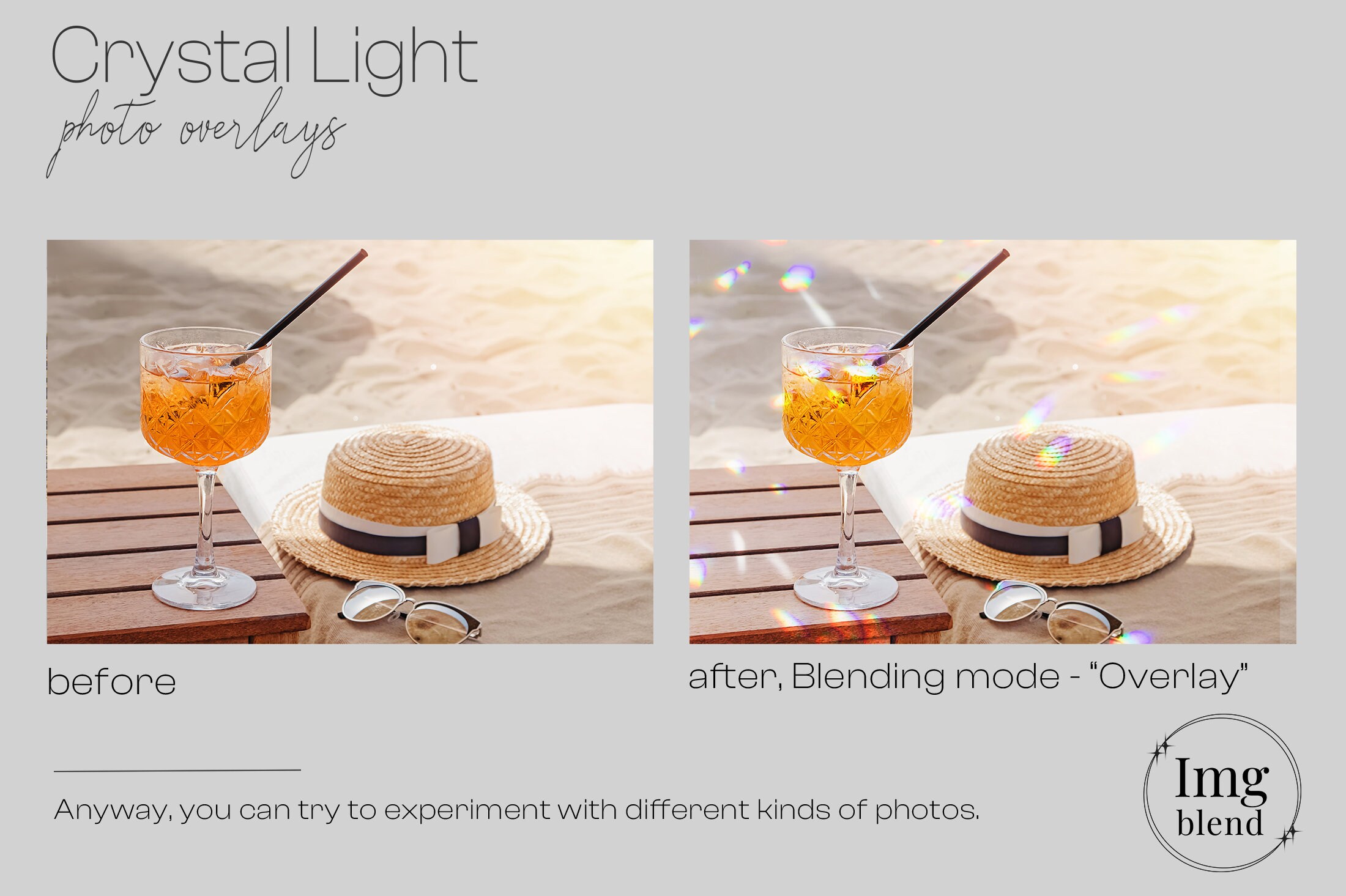 Set of 34 Crystal Light Photo Overlays, Rainbow Effect, Prism Light ...